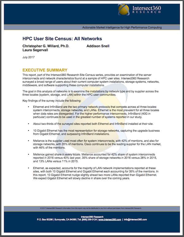 Intersect360 Research Site Census Looks at HPC Interconnects - High-Performance Computing News ...